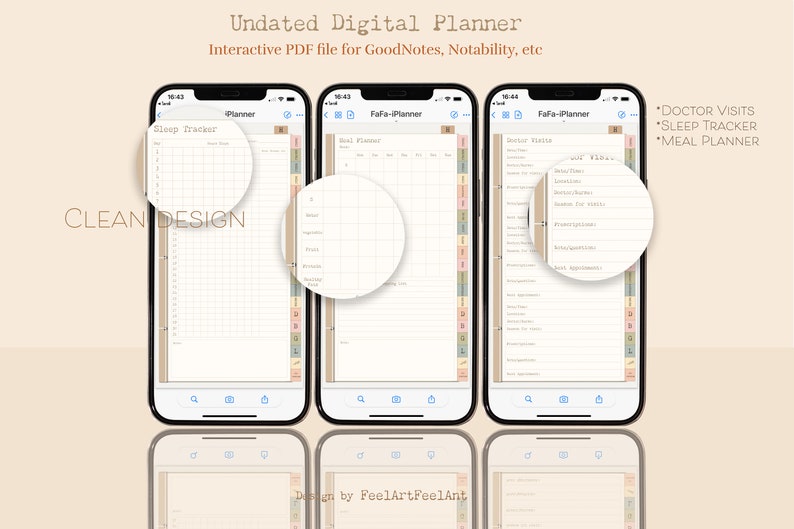 Undated Digital Planner Iphone or Ipad Goodnotes Planner - Etsy