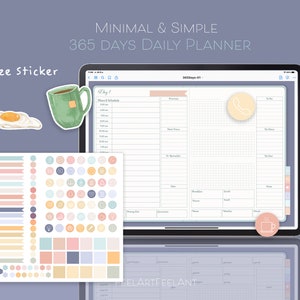 Undated 365 Days Daily Planer, Minimal & Simple Digital Planner, for ...