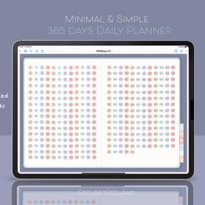 Undated 365 Days Daily Planer, Minimal & Simple Digital Planner, for ...