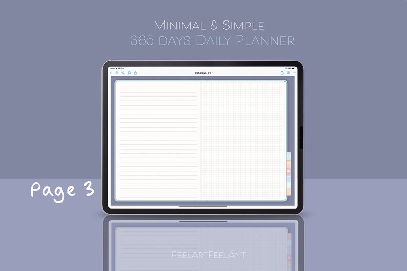 Undated 365 Days Daily Planer, Minimal & Simple Digital Planner, for ...