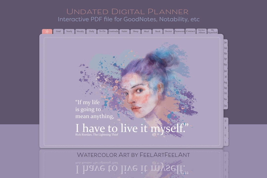 Undated Digital Planner iPad Goodnotes, Notability, Noteshelf Planner ...