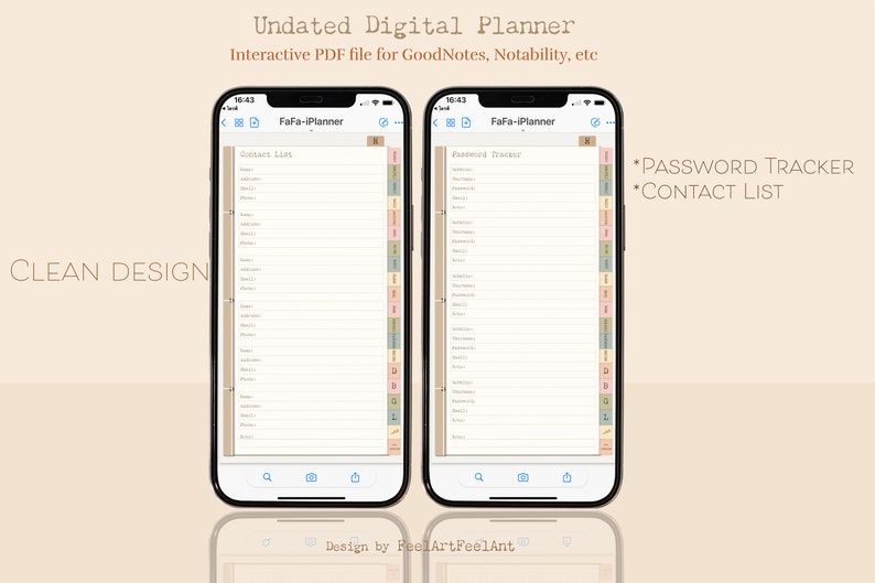 Undated Digital Planner Iphone or Ipad Goodnotes Planner - Etsy