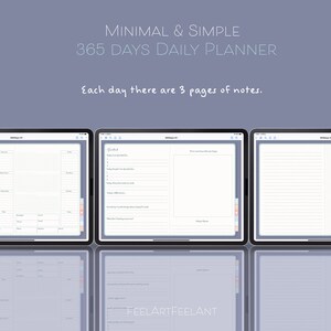 Undated 365 Days Daily Planer, Minimal & Simple Digital Planner, for ...