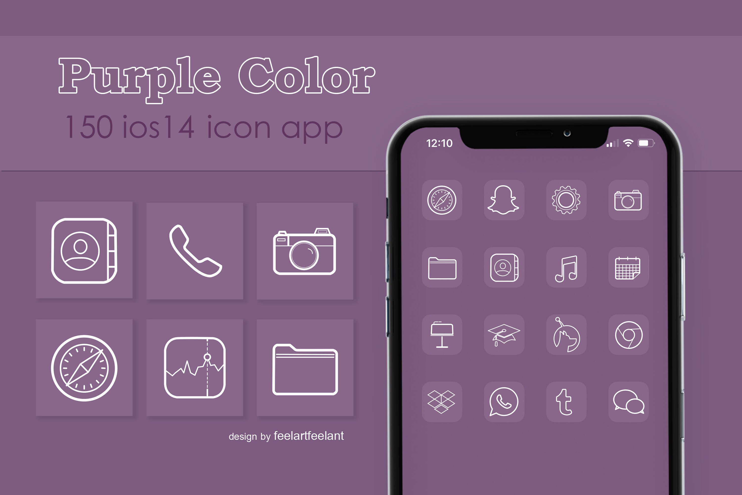 150 Ios14 Icons App Purple Color color Block Pastel Aesthetics Icon ...