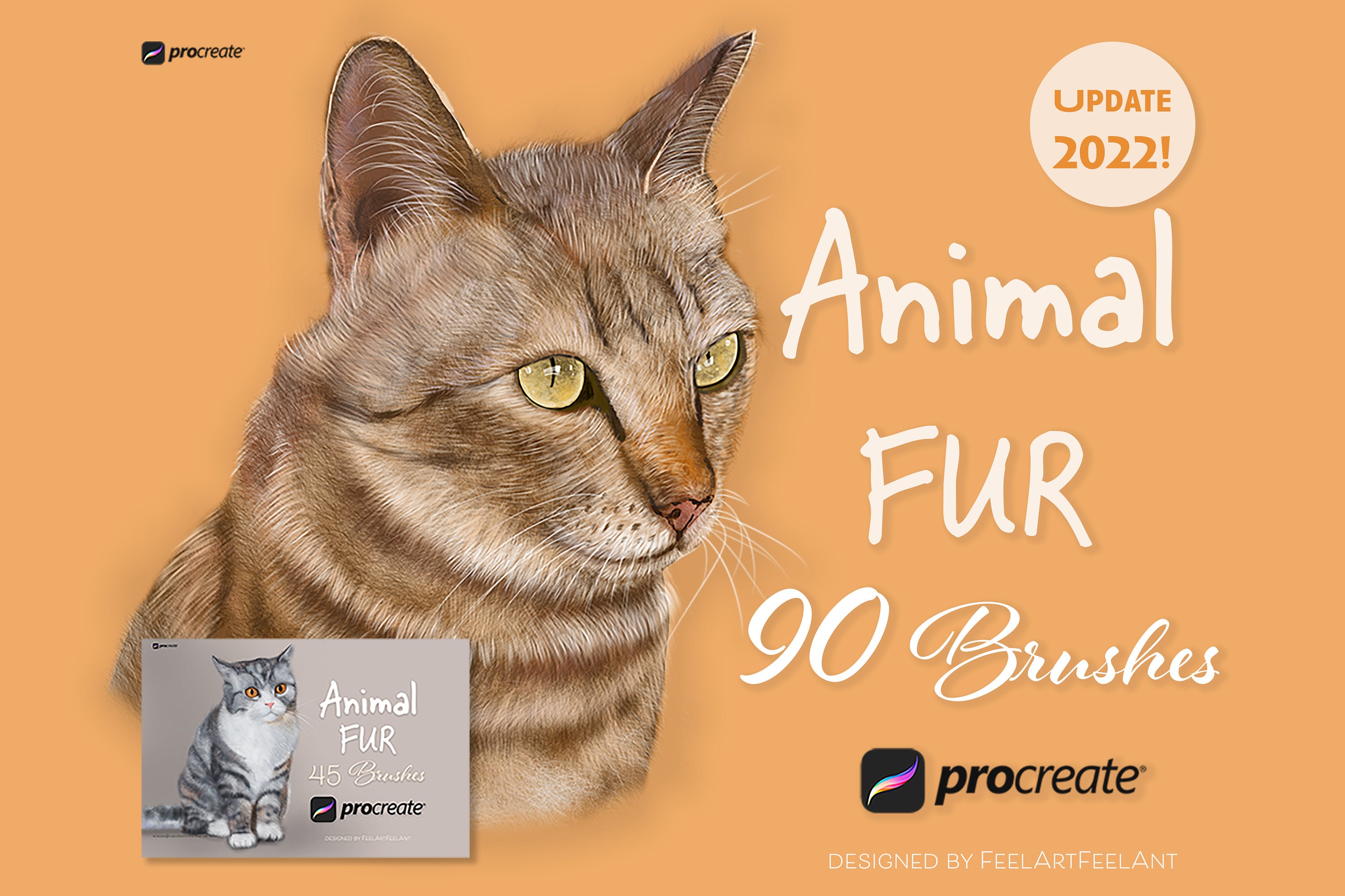 90 Fur Brush Set for Procreate Animal Fur and Hair Brushes | Etsy