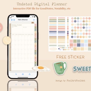 Undated Digital Planner iPhone or iPad Goodnotes Planner, Notability ...