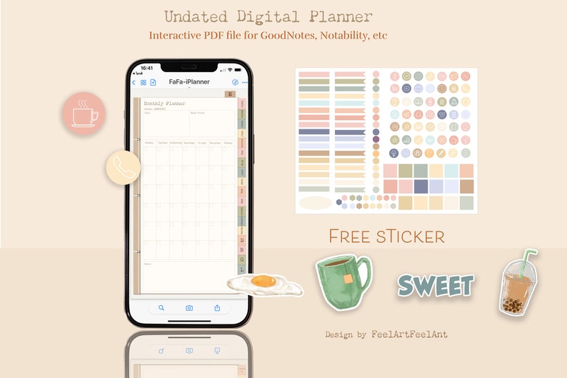 Undated Digital Planner Iphone or Ipad Goodnotes Planner - Etsy