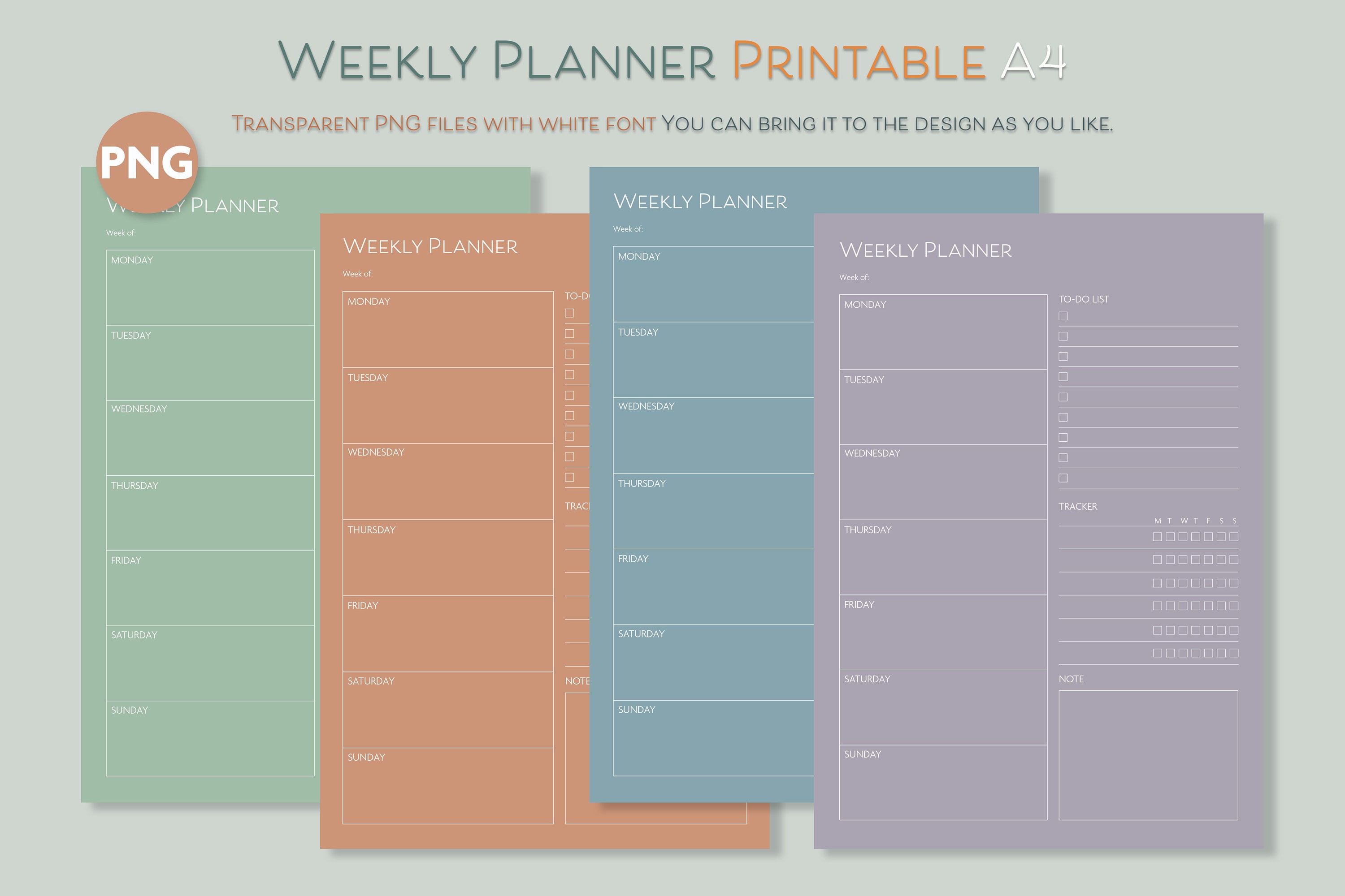 Printable Weekly Planner, To-do List, A4 Instant Download, Digital ...