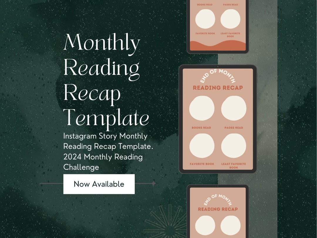 2024 Monthly Reading Recap Instagram Story Template for Book Lovers ...