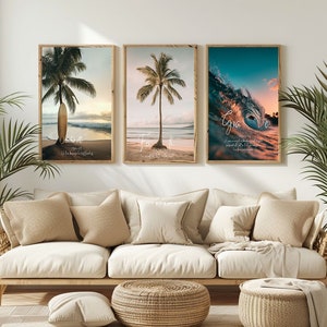 Faith, Love, Grace Christian Beach Wall Art | Tropical Prints With ...