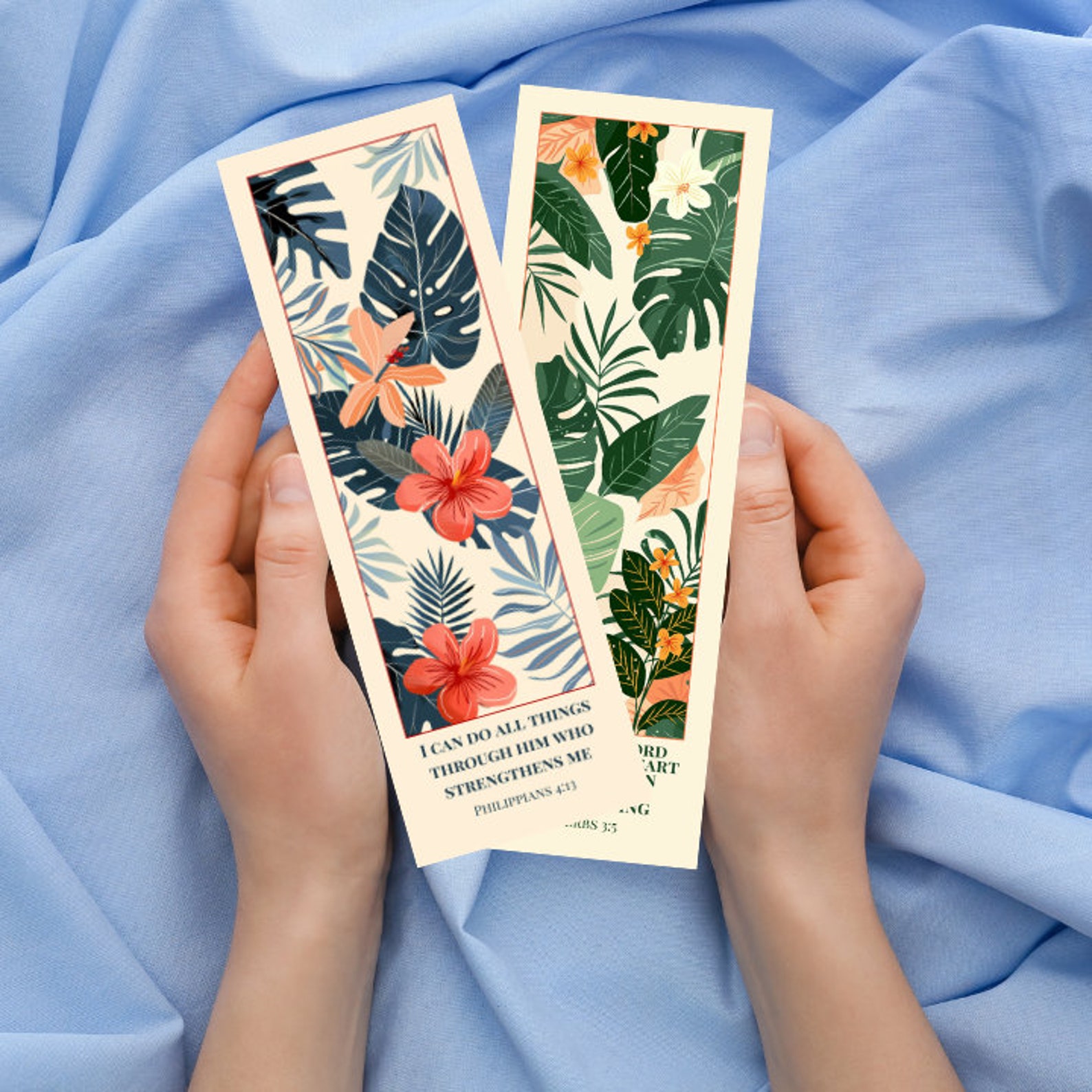 Palm Print Bible Verse Bookmarks Set of 5 | Scripture Bookmark Gifts ...