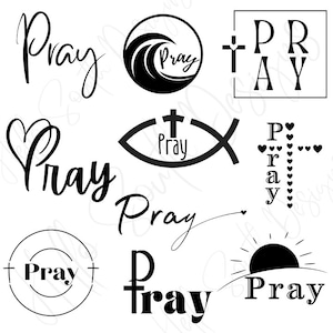 10 Black and White Pray Design Bundle | Simple and Fun Pray Designs ...
