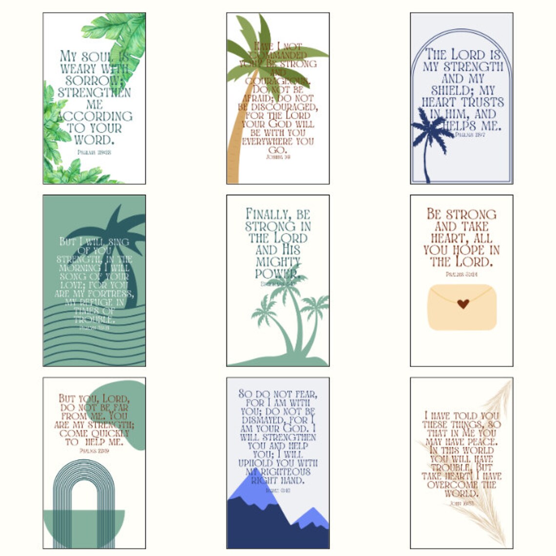 Encouraging Bible Verse Cards for Strength | Elevate Your Prayer Life ...