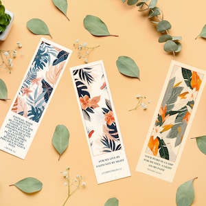 Palm Print Bible Verse Bookmarks Set of 5 | Scripture Bookmark Gifts ...