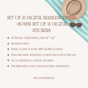 Summer Vibes Seamless Digital Paper Set 12” X 12” With 15 Bonus ...
