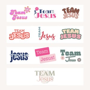 Team Jesus Digital Designs, Vibrant Word Art + Bonus Stickers | PNG and ...
