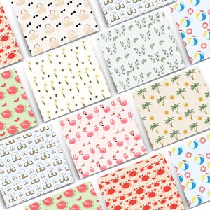 Summer Vibes Seamless Digital Paper Set 12” X 12” With 15 Bonus ...