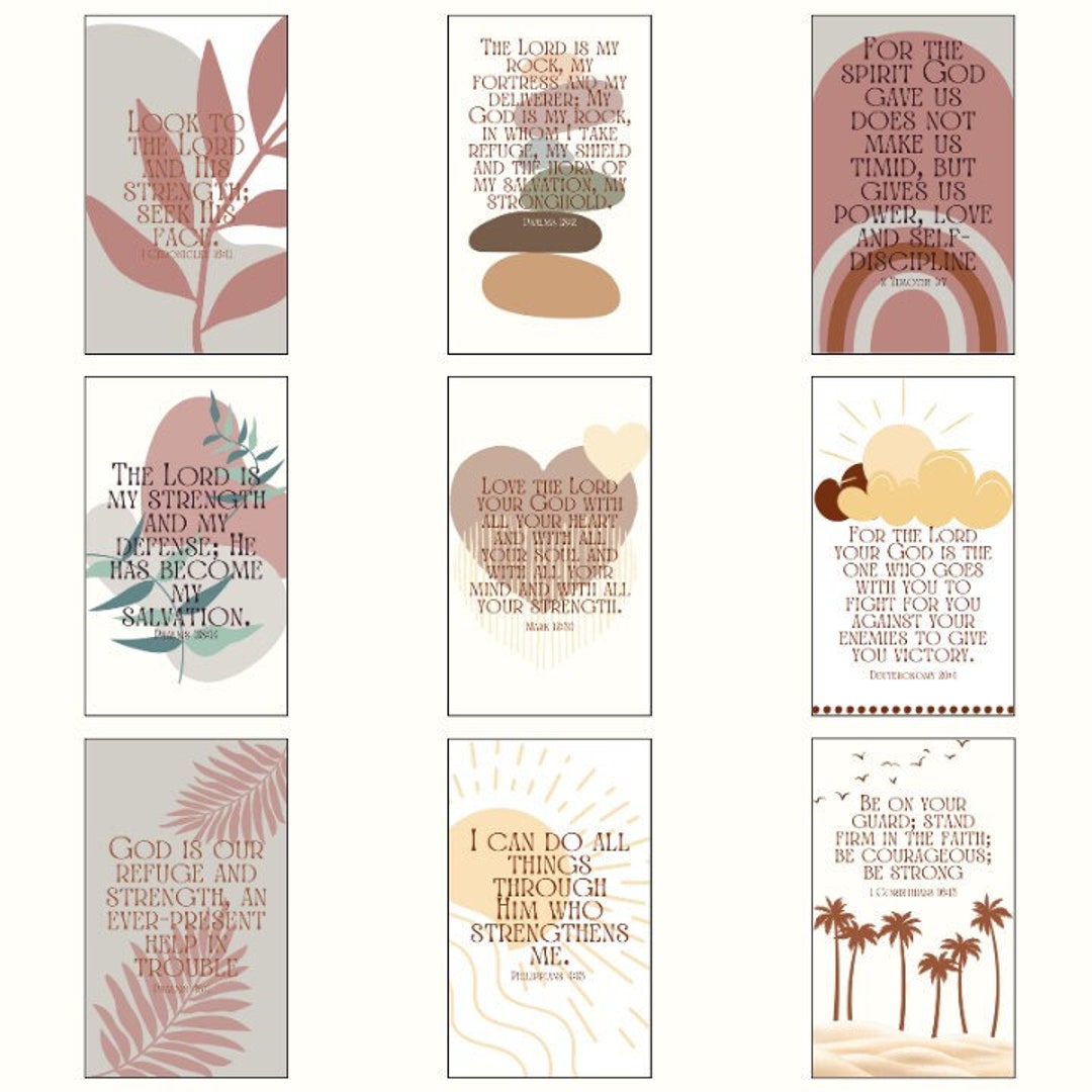 Encouraging Bible Verse Cards for Strength | Elevate Your Prayer Life ...