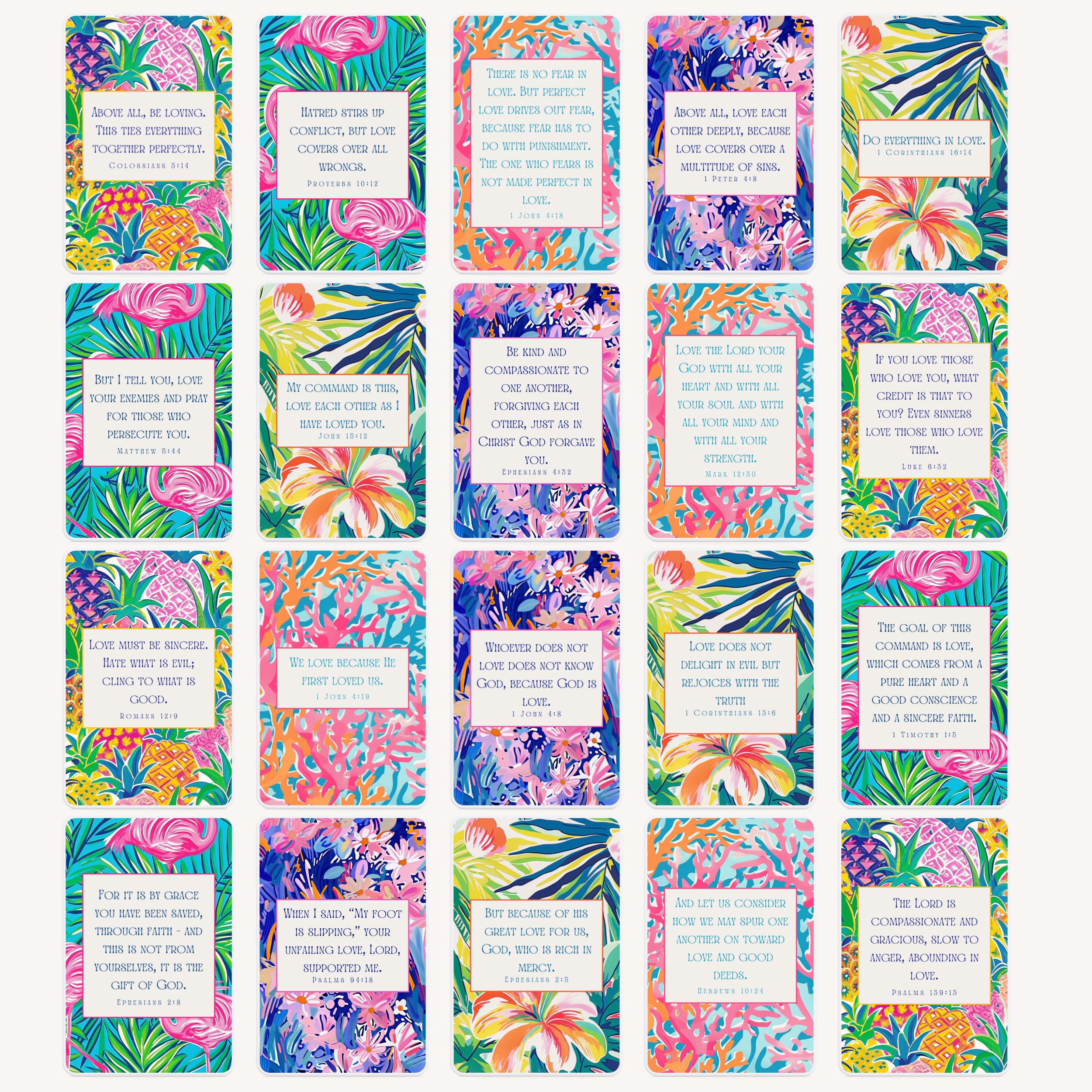 Digital Prayer Card Bundle: 20 Bible Verses About Love | Print or Share ...