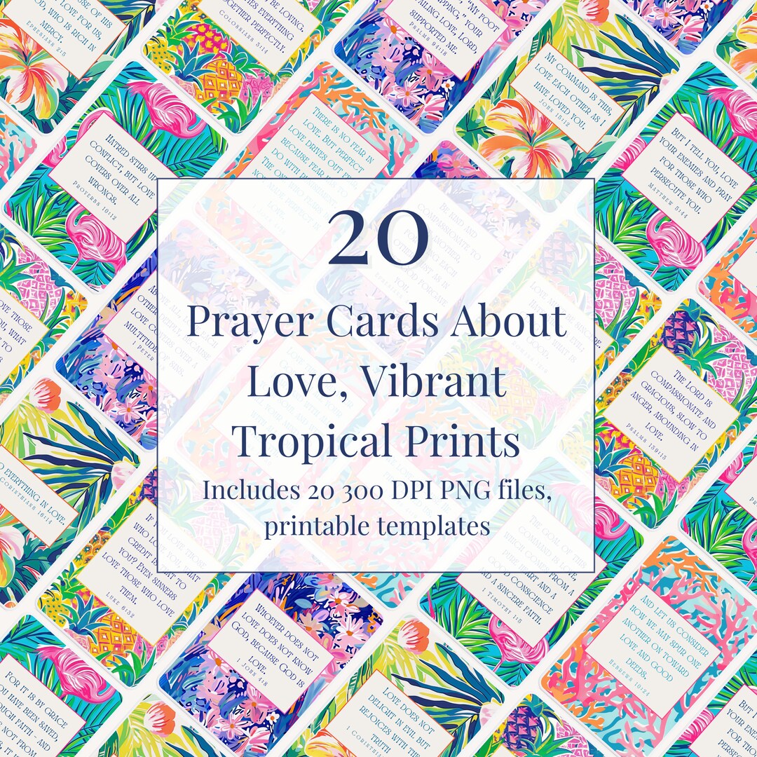 Digital Prayer Card Bundle: 20 Bible Verses About Love | Print or Share ...