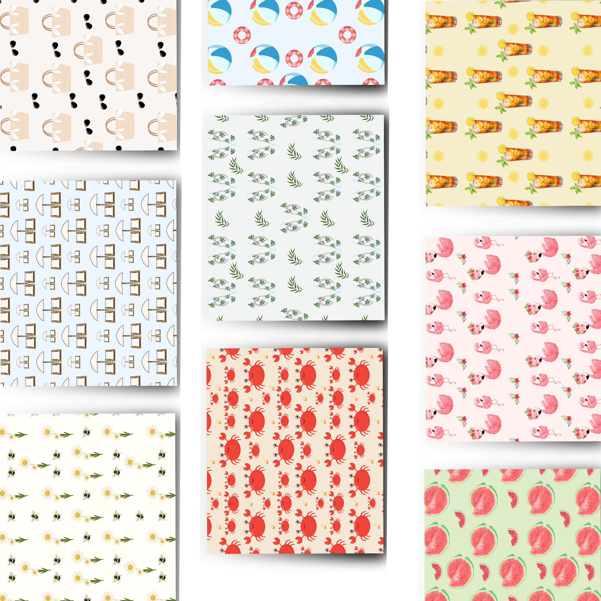 Summer Vibes Seamless Digital Paper Set 12” X 12” With 15 Bonus ...