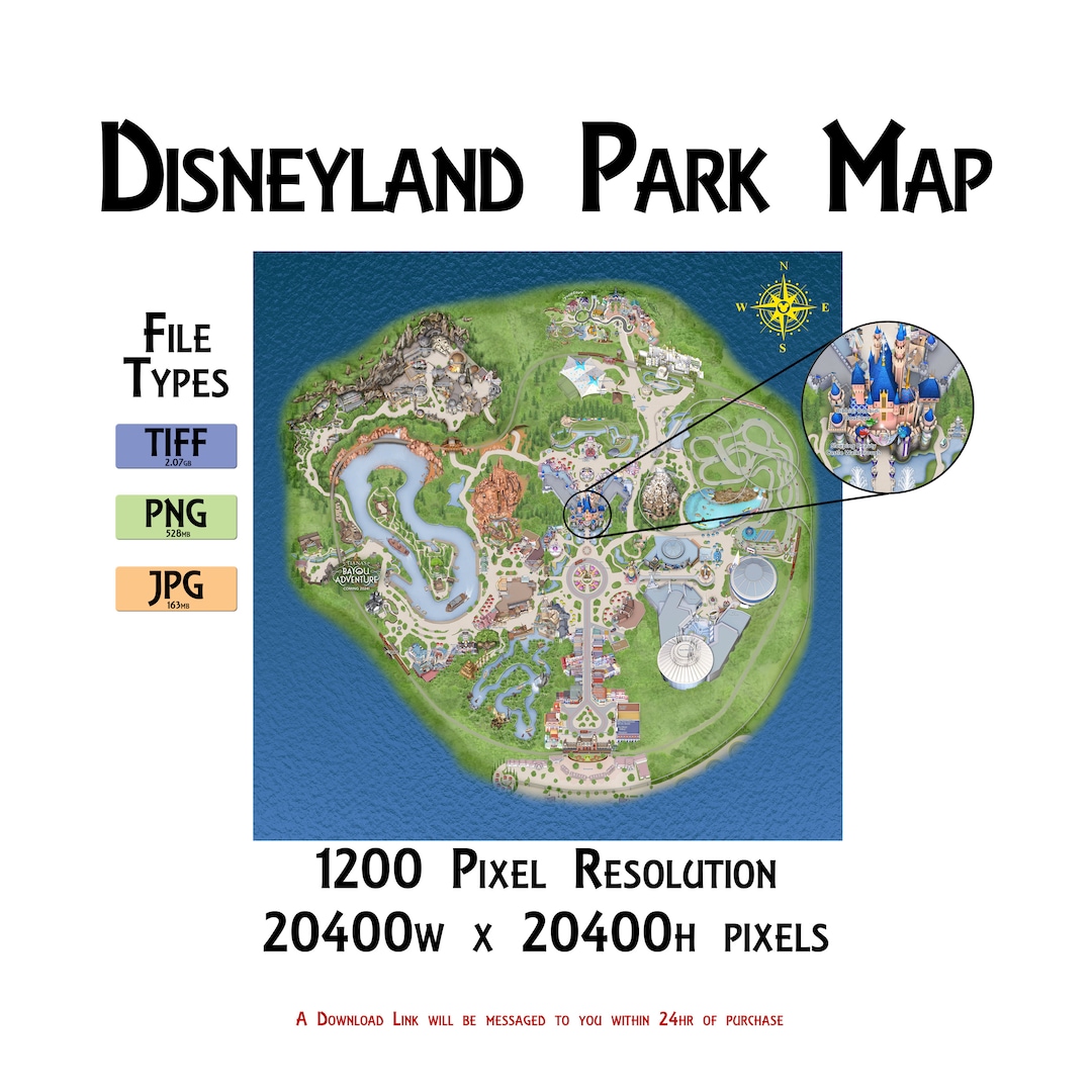 Super High-res Disneyland Park Map - Digital Download - Etsy