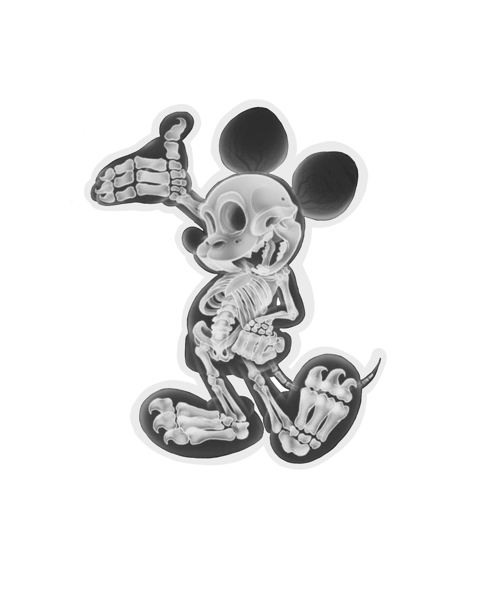 Mickey X-ray Sticker - Etsy