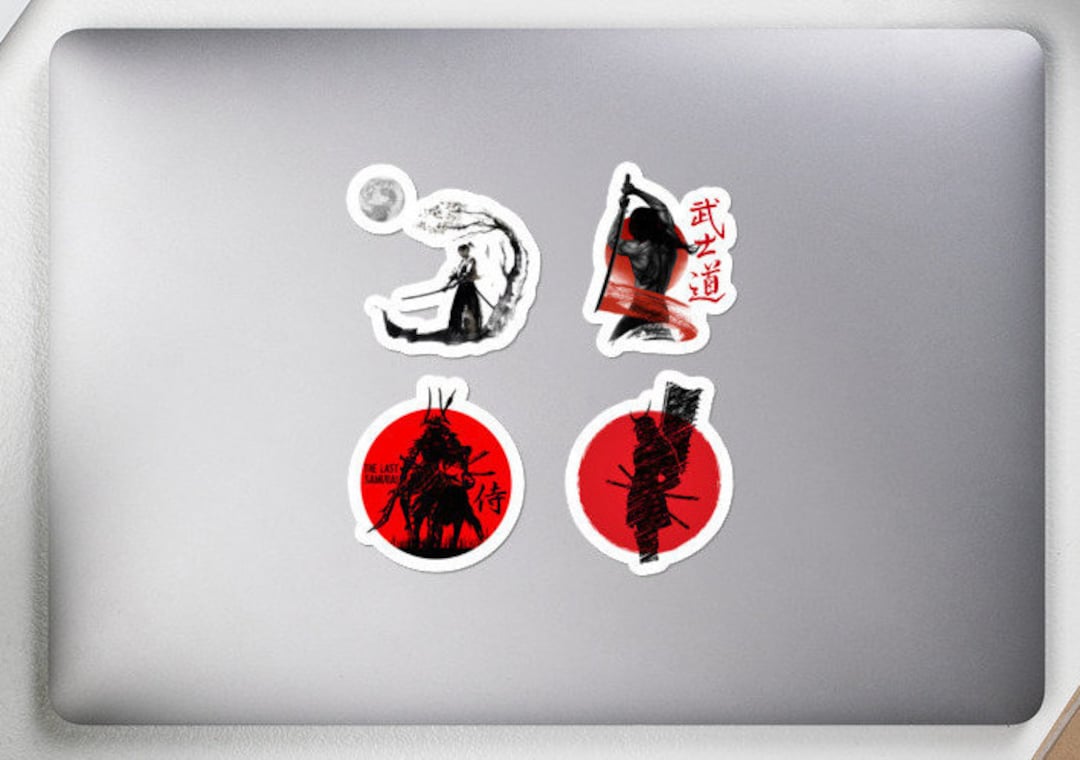4 Piece Samurai Sticker, Samurai Decals, Bushido Sticker, Katana ...