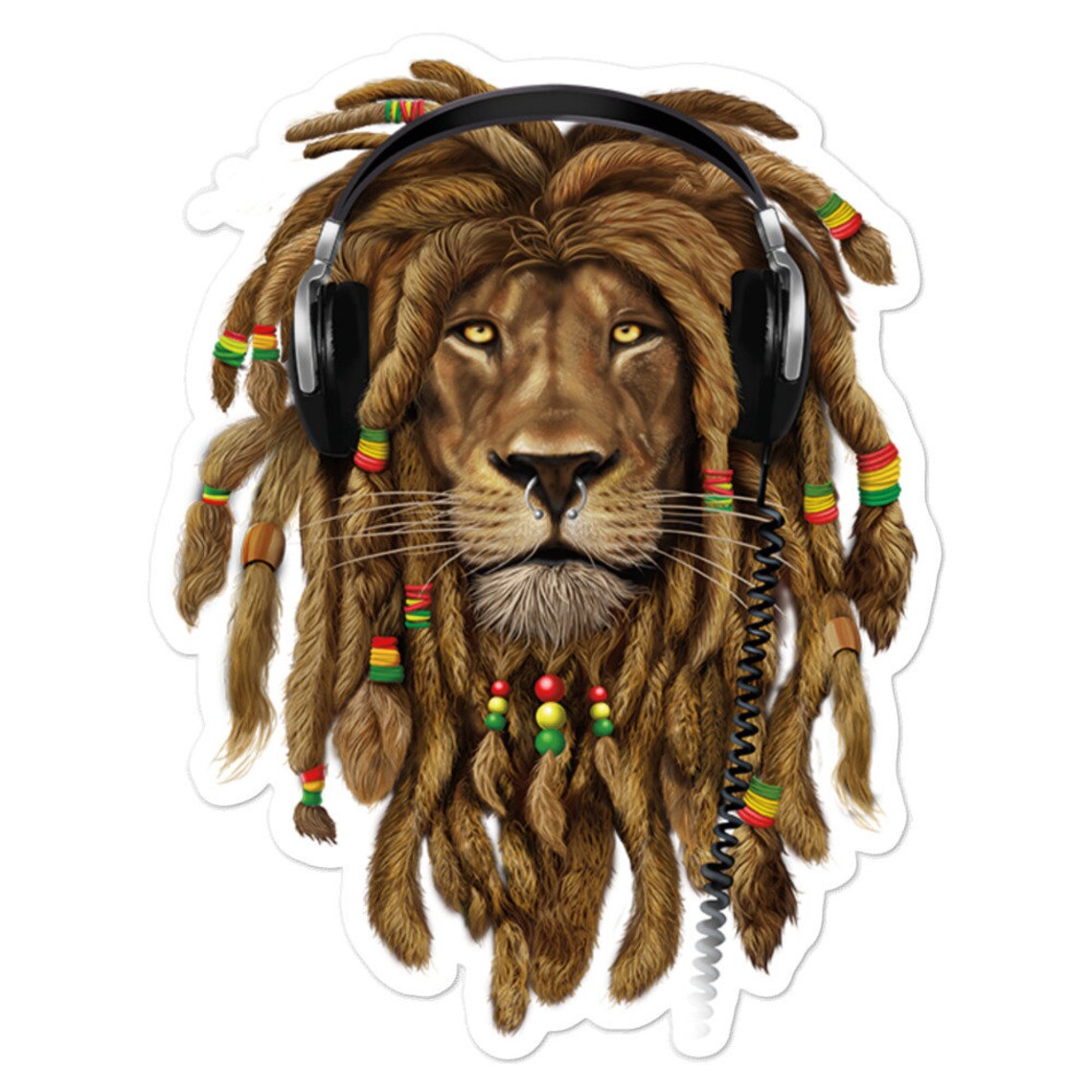 Rasta Lion Sticker Rasta Sticker Lion of Judah Sticker Leo - Etsy