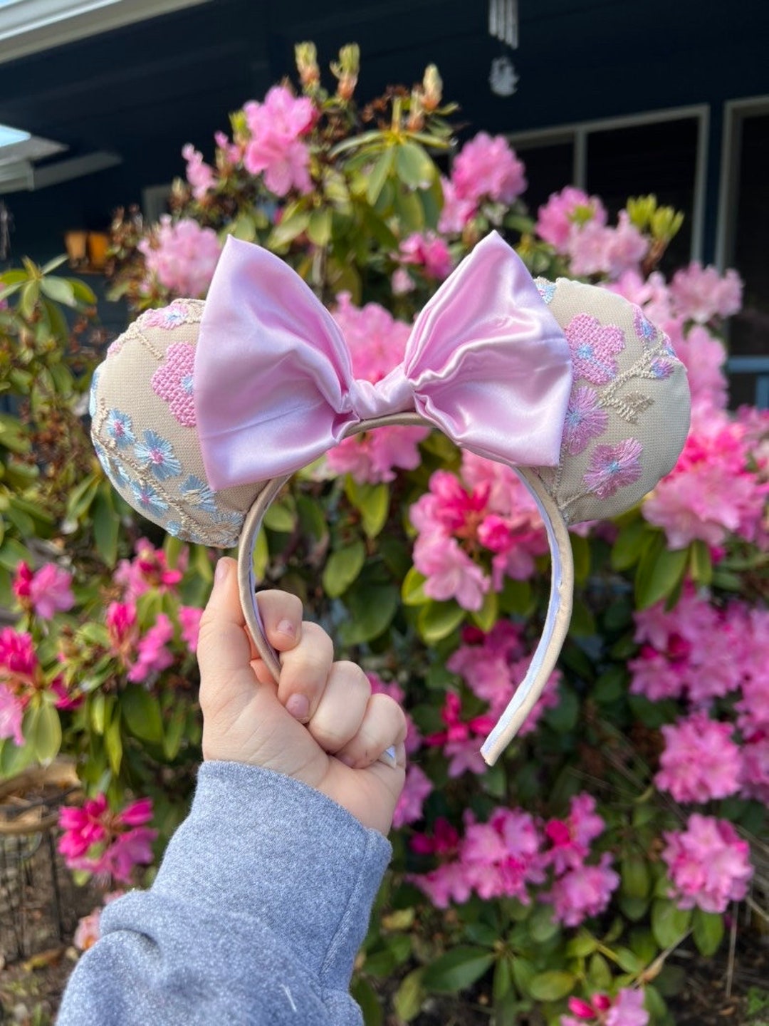Pink+blue Flower Ears - Etsy