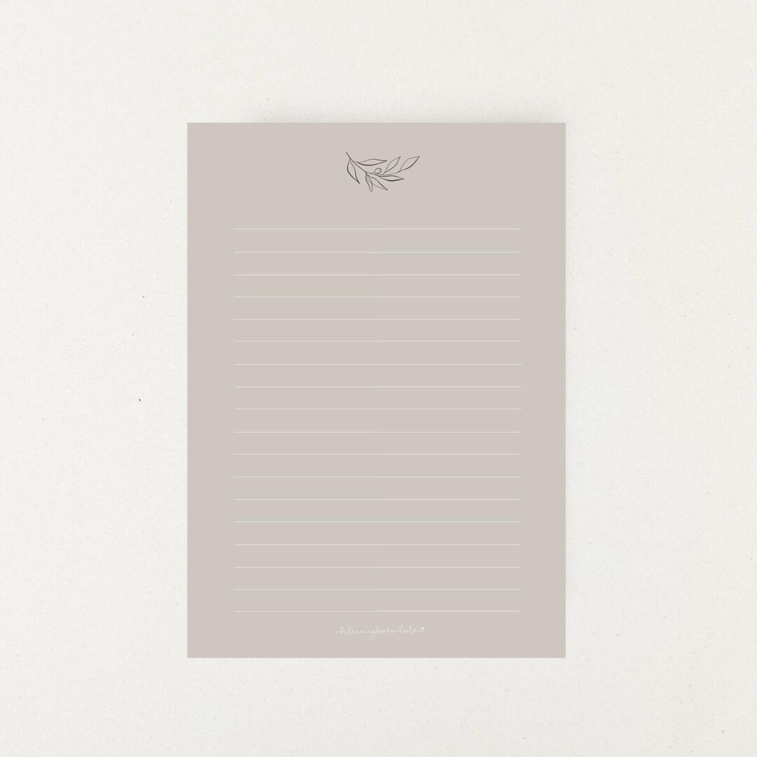 Notepad DIN A5 | Olive Branch | Lined | Pad | Notepad | Shopping List ...