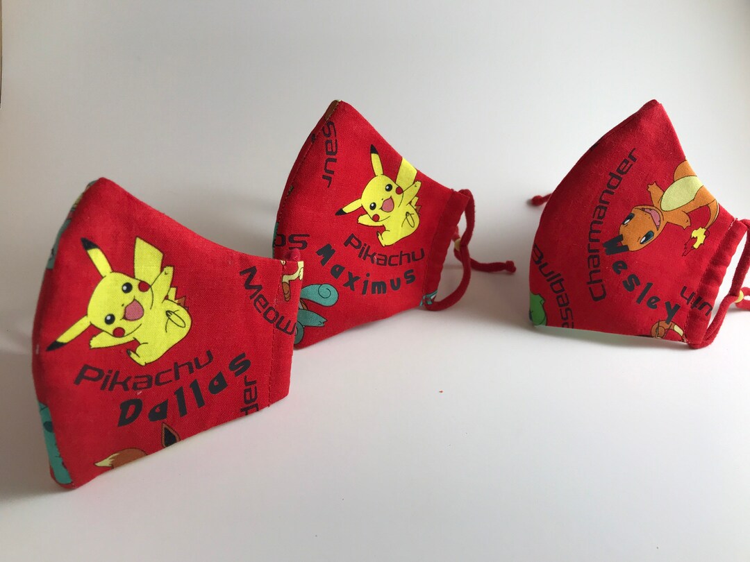 Pokeman Face Masks Washable With Pocket & Filter - Etsy