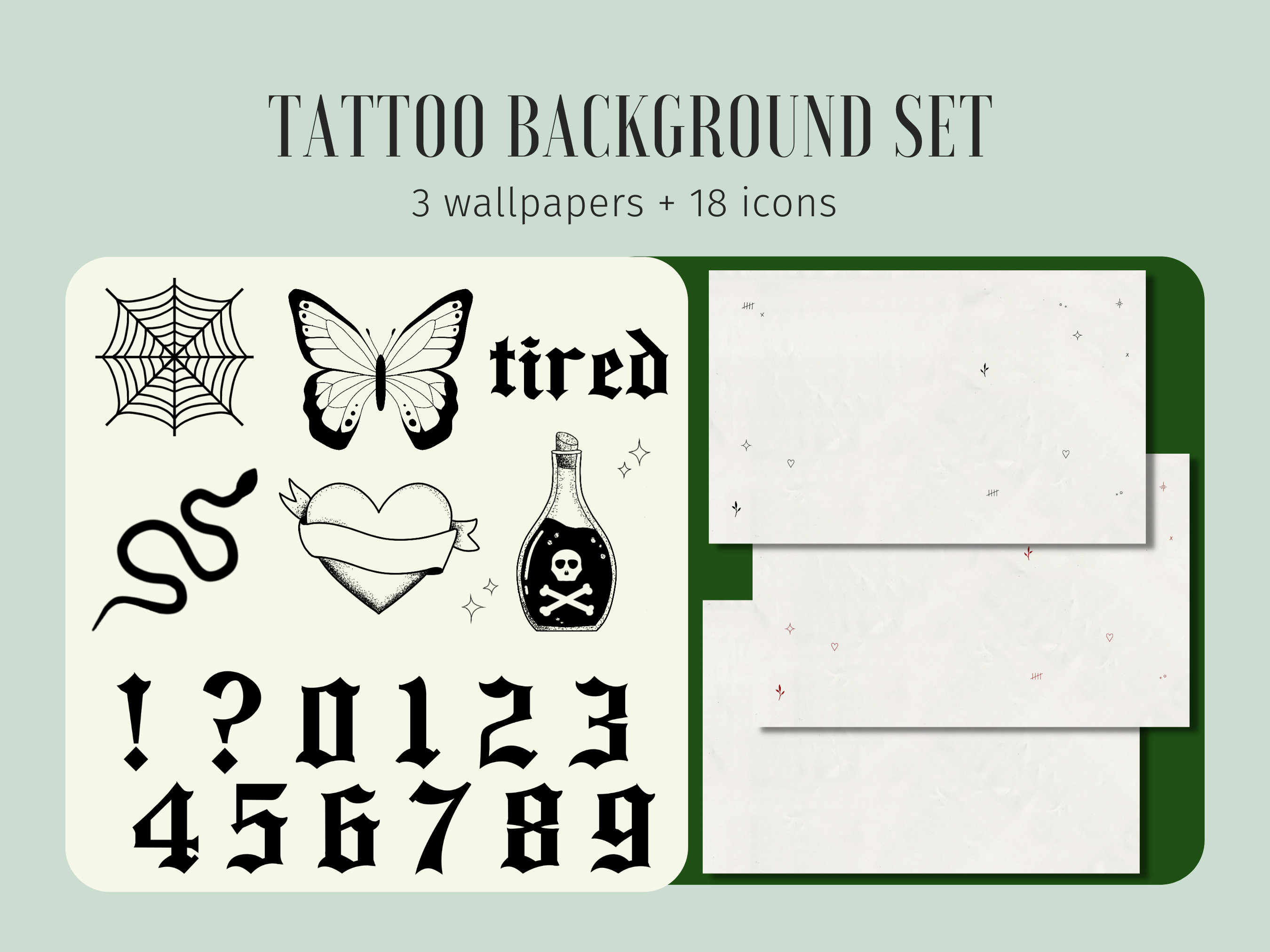 Tattoo Desktop Wallpaper Digital Download Laptop Device Background With ...