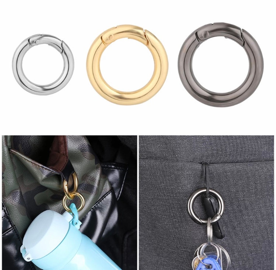 10mm 32mm Round snap clip Spring rings Purses clasps | Etsy