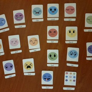 EMOTIONS in Arabic German Montessori Cards Flash Cards - Etsy