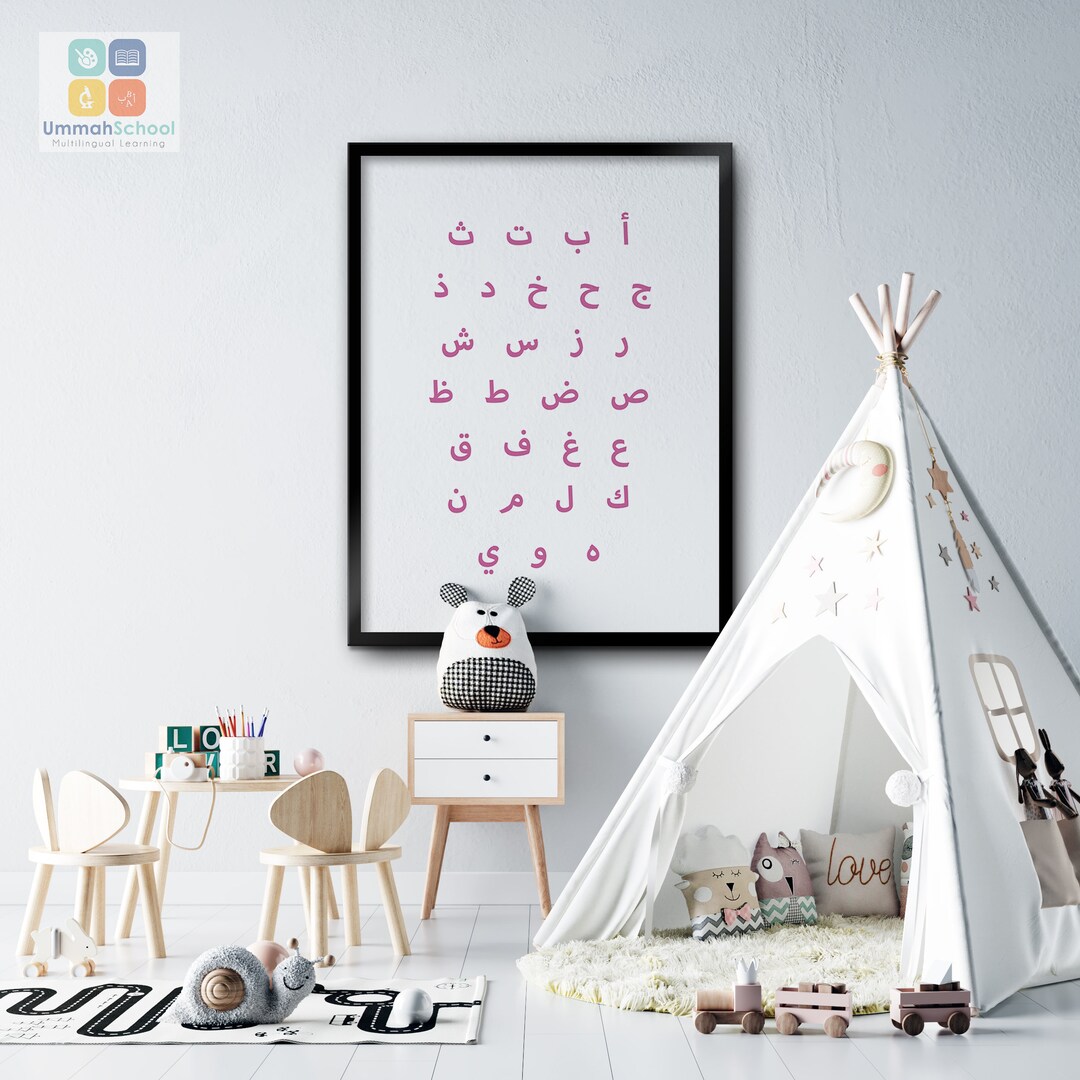 Arabic Alphabet Alif Ba for Children Learning Posters Arabic Children's ...