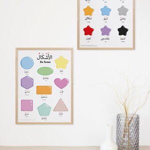 Learn Shapes in Arabic for Children Learning Posters | Arabic Children ...