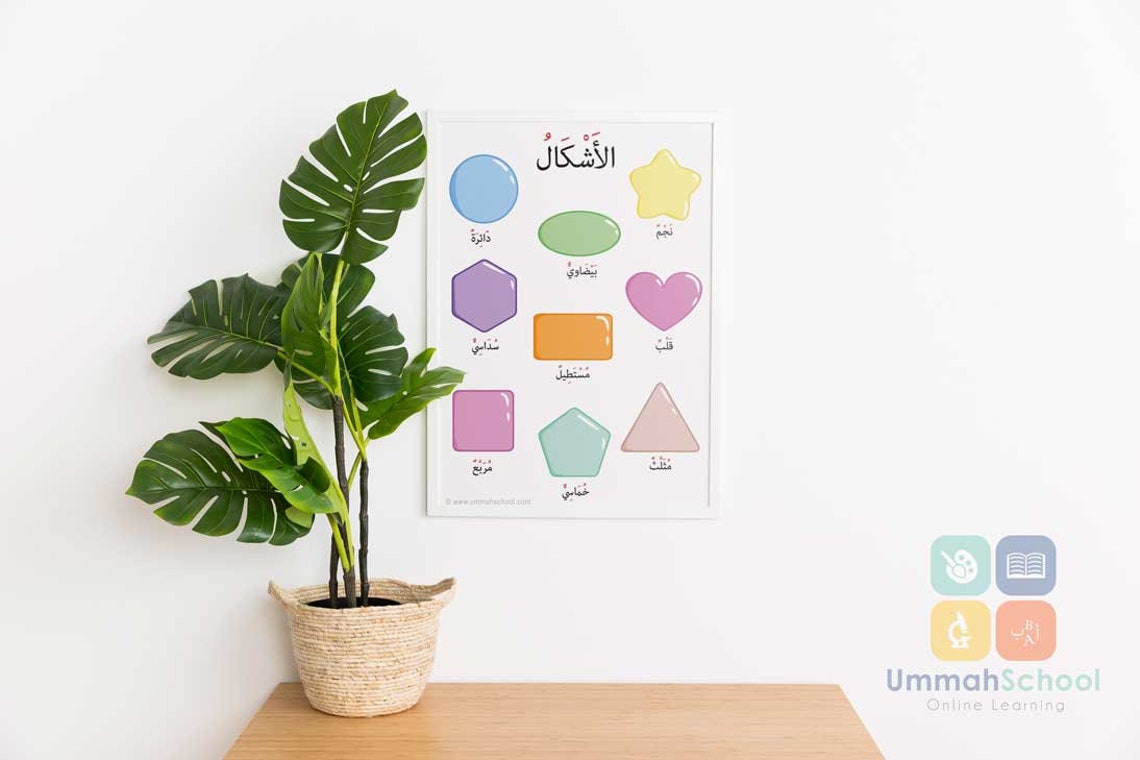 Learn Shapes in Arabic for Children Learning Posters Arabic Children's ...