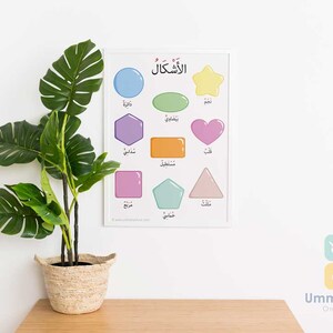 Learn Shapes in Arabic for Children Learning Posters Arabic Children's ...