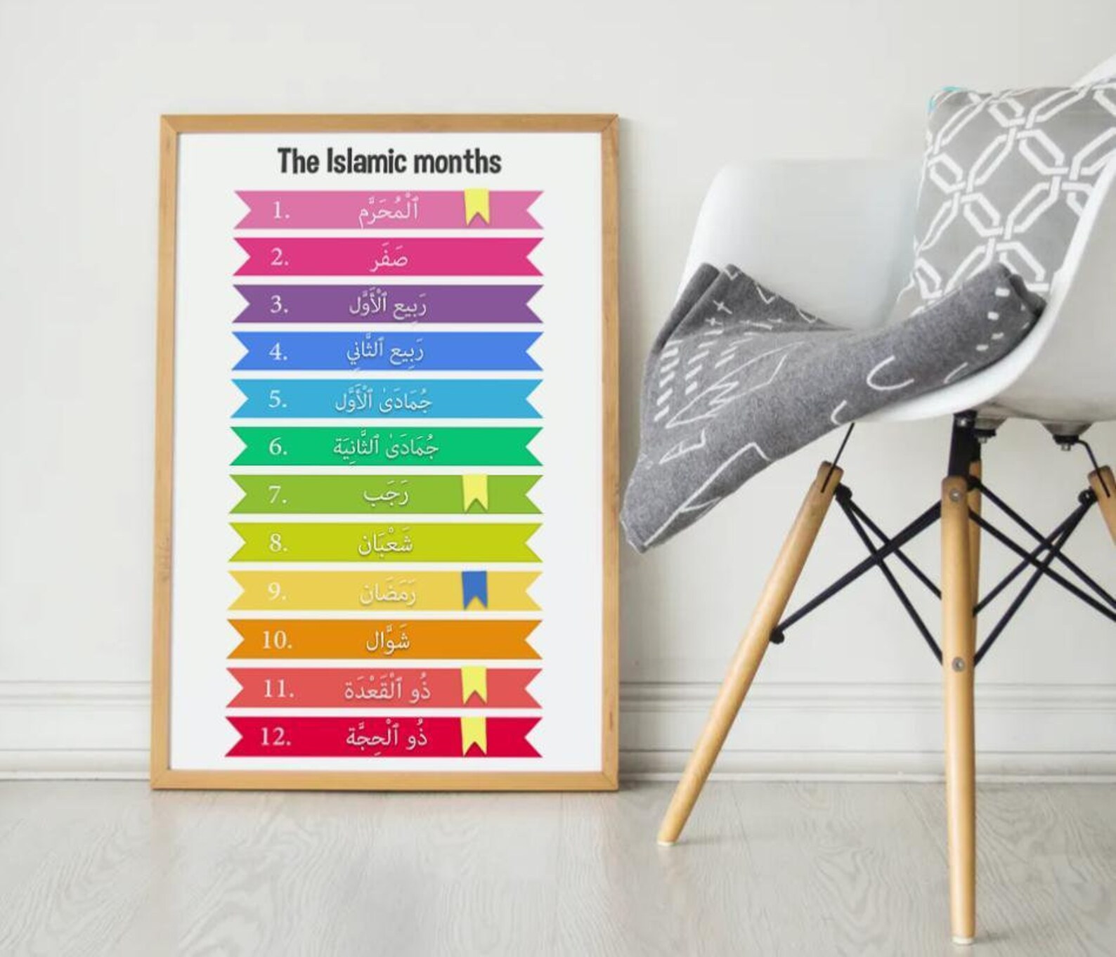 The Islamic Hijri Months in Islam Learning Posters Arabic English ...