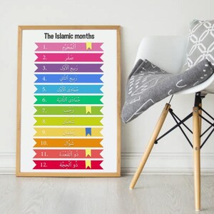 The Islamic Hijri Months in Islam Learning Posters Arabic English ...