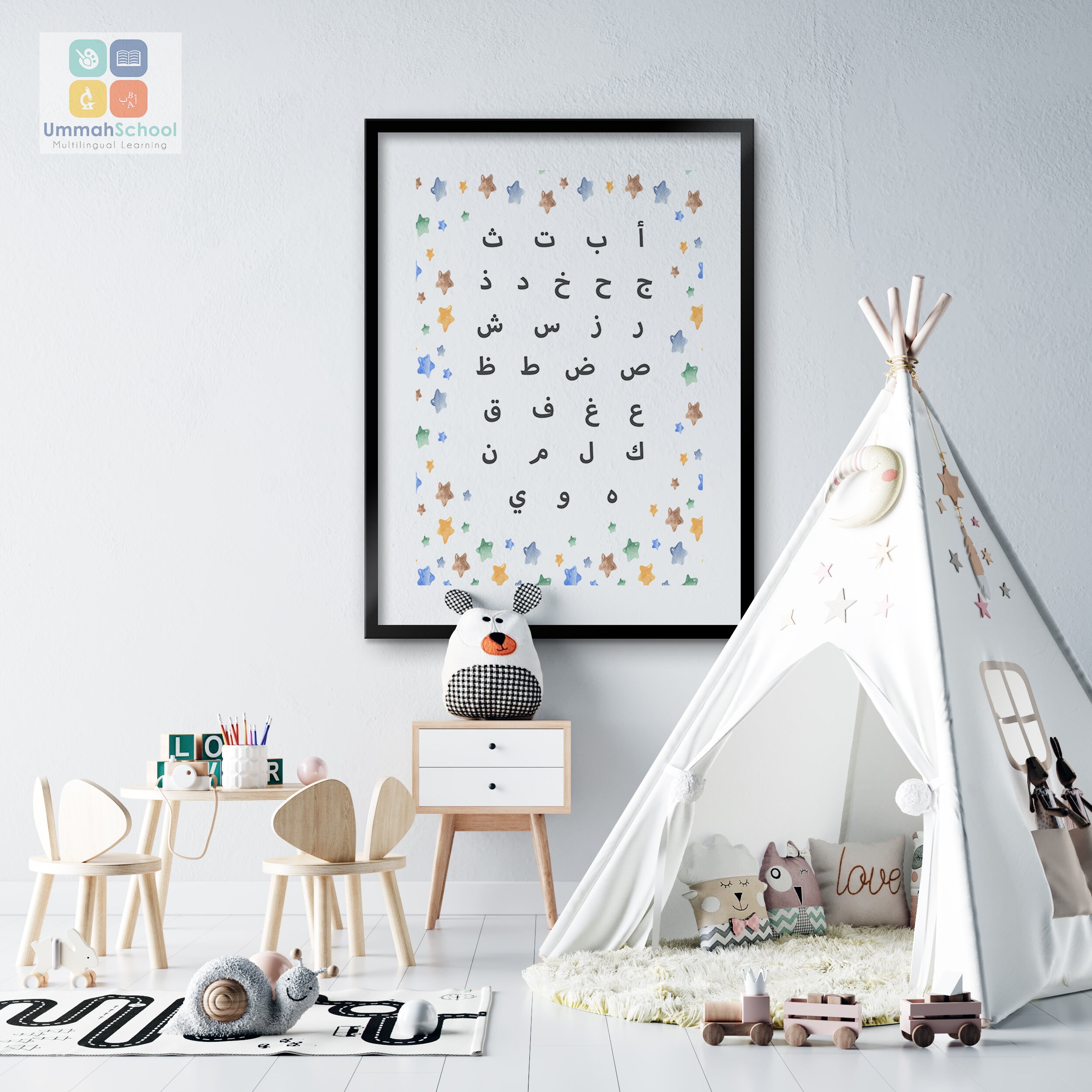 Arabic Alphabet Alif Ba Stars for Children Learning Posters - Etsy