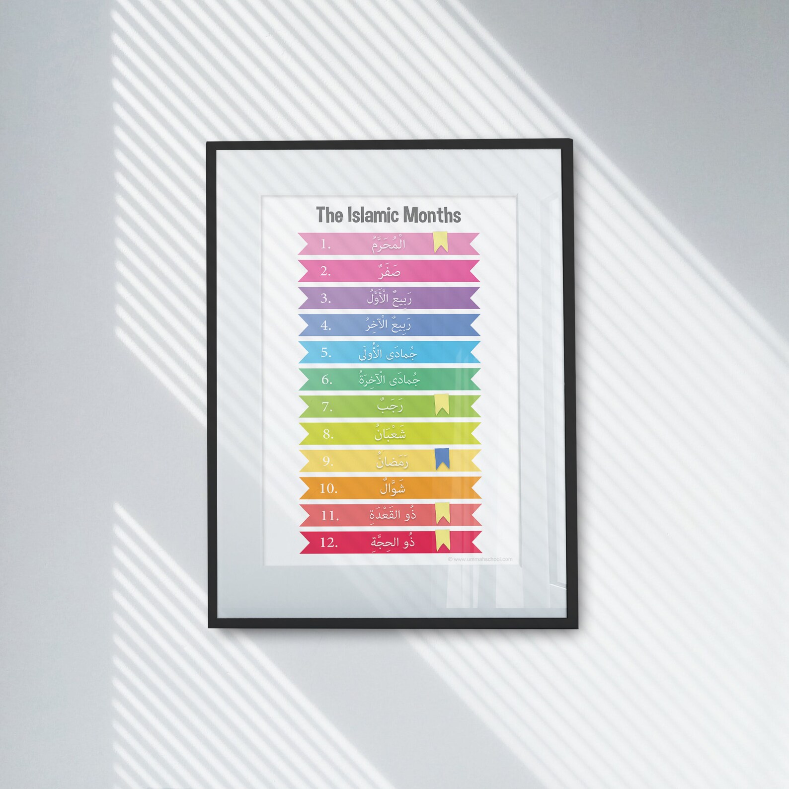 The Islamic Hijri Months in Islam Learning Posters | Arabic - English ...