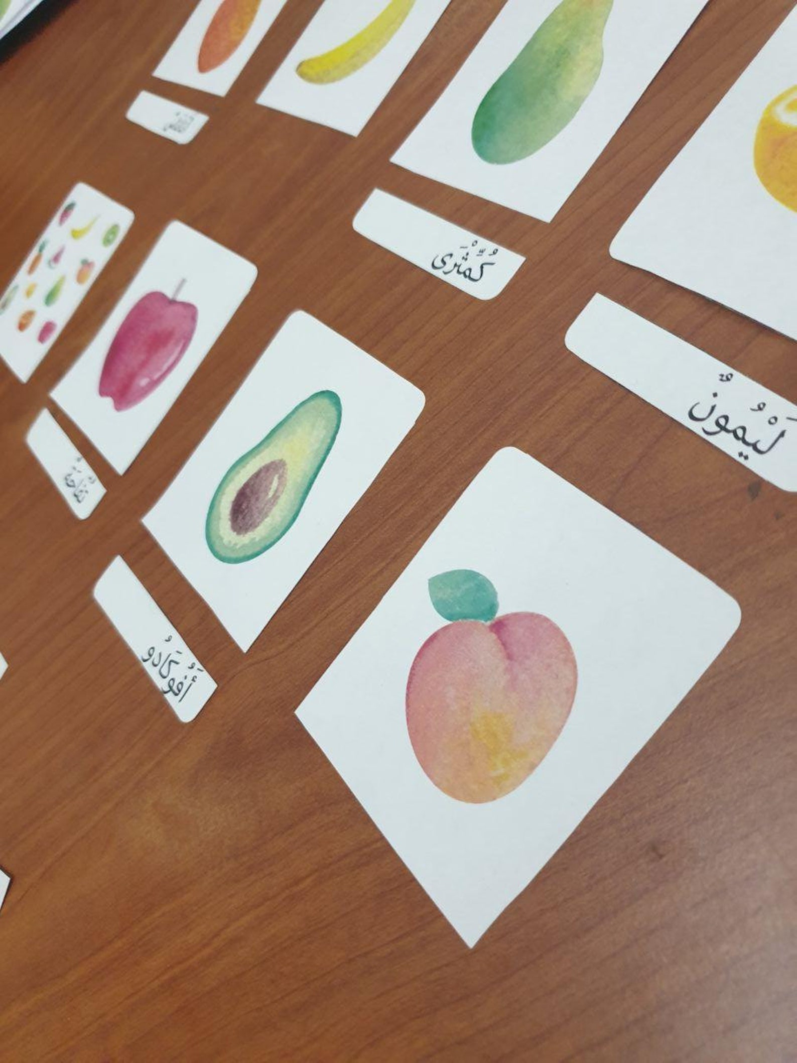 12 FRUITS in Arabic - German • Montessori Cards • Flash Cards • Three ...