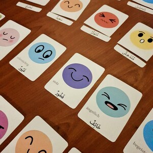 EMOTIONS in Arabic German Montessori Cards Flash Cards - Etsy