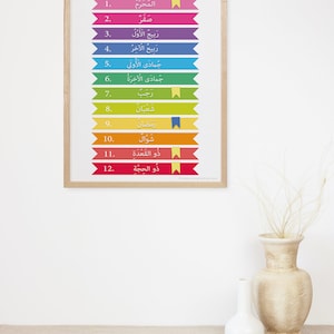 The Islamic Hijri Months in Islam Learning Posters | Arabic - English ...
