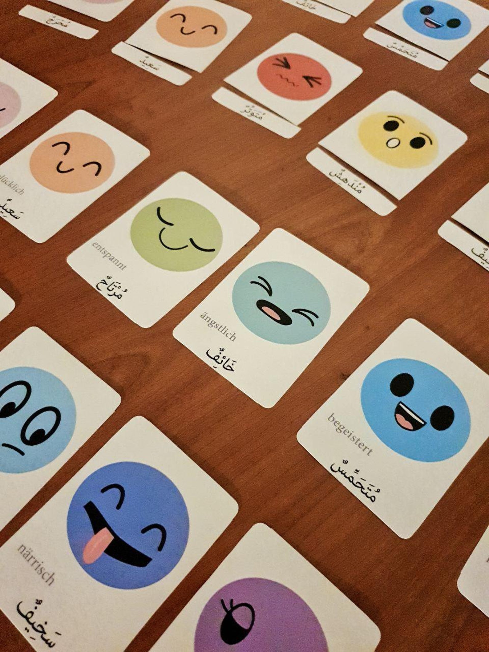 EMOTIONS in Arabic German Montessori Cards Flash Cards - Etsy