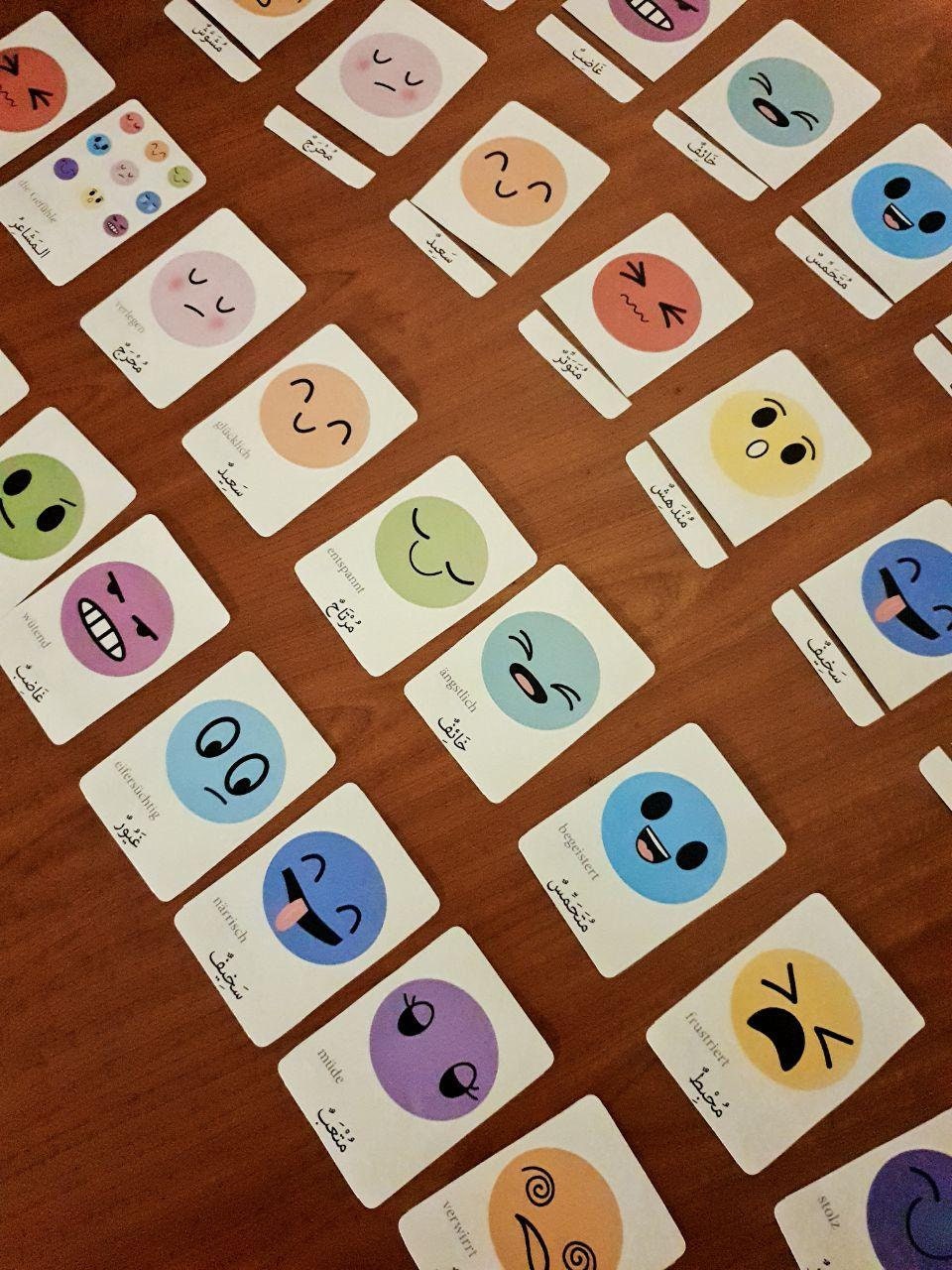 EMOTIONS in Arabic German Montessori Cards Flash Cards - Etsy