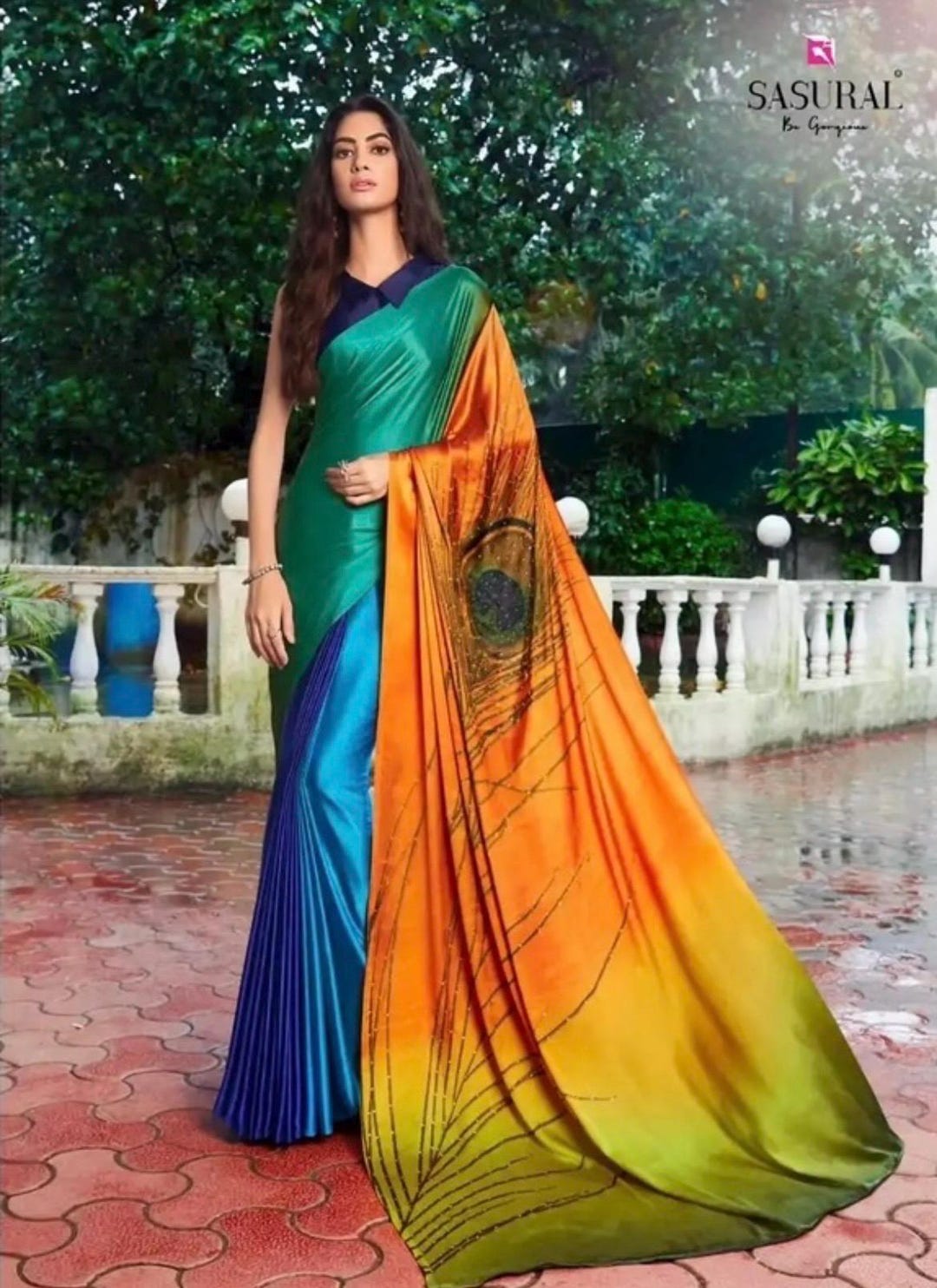 Satin Silk Saree 5003 - Etsy