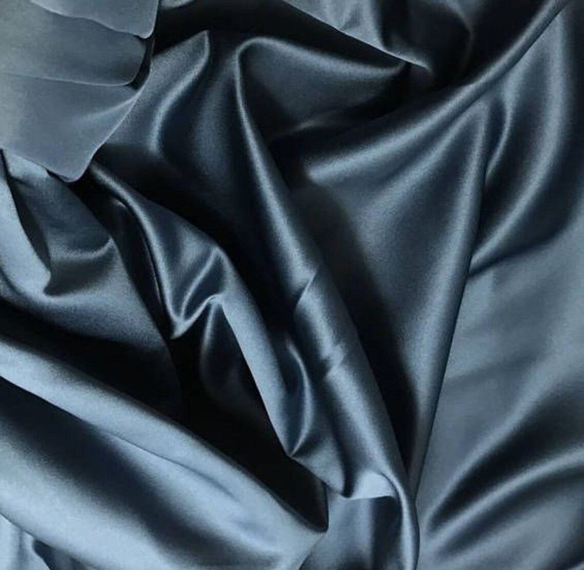 Blue Slate Bridal Satin Fabric Silky Smooth Shinny Sold by - Etsy